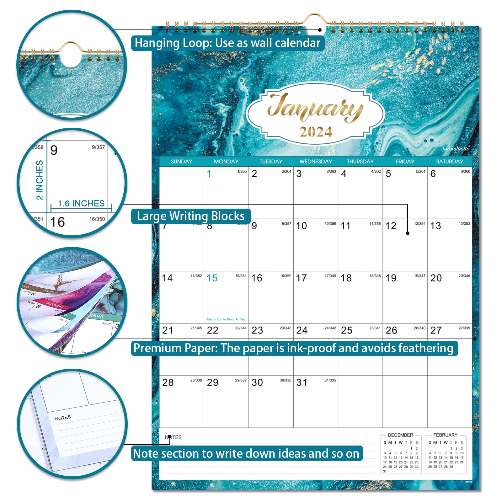 Snapklik.com : 2024 Calendar - 2024 Wall Calendar, Jan 2024 - Dec 2024 ...