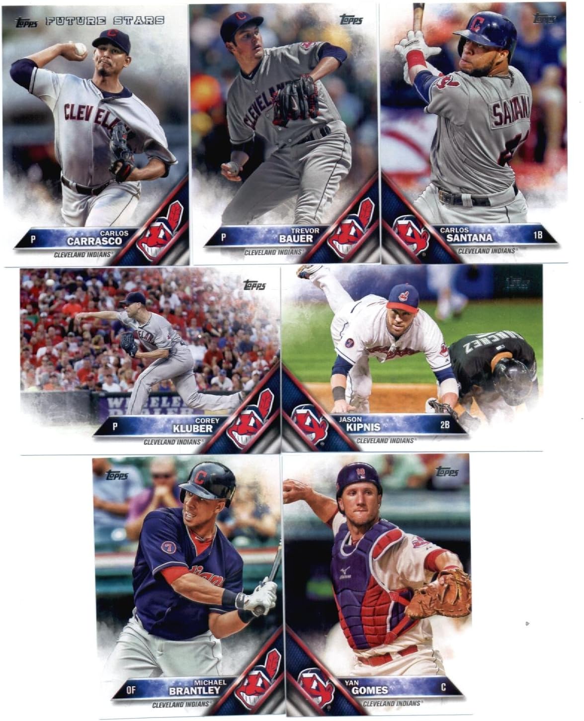 Amazon.com: 2016 Topps Baseball Cleveland Indians Master Team Set of 31 ...