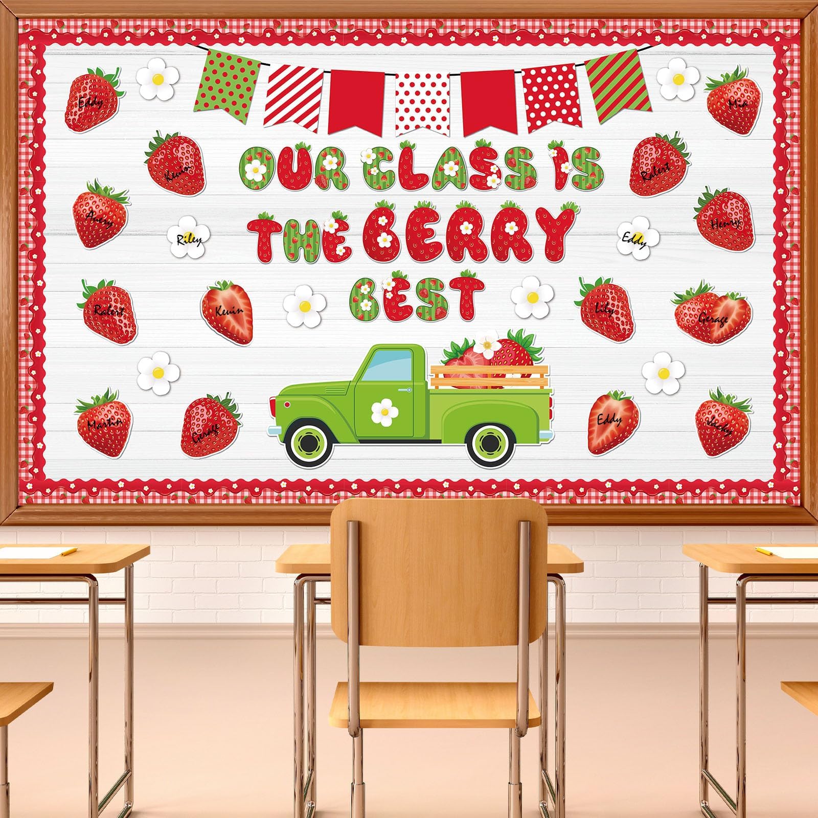Amazon.com: Strawberry Bulletin Board Decorations Set, Strawberry Red ...