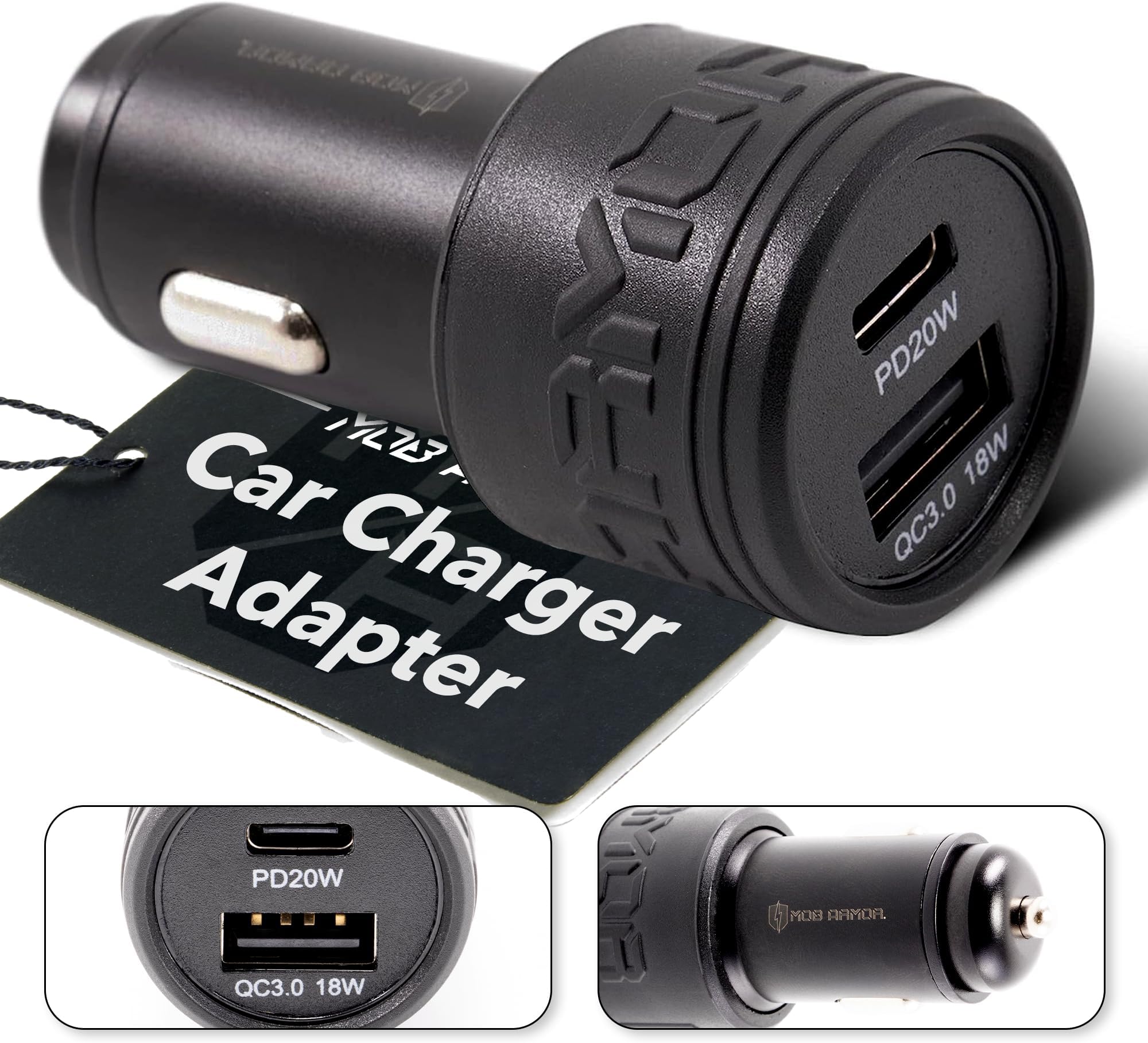 Amazon.com: Mob Armor 38w Dual USB Quick-Charge USB A + USB C Car ...