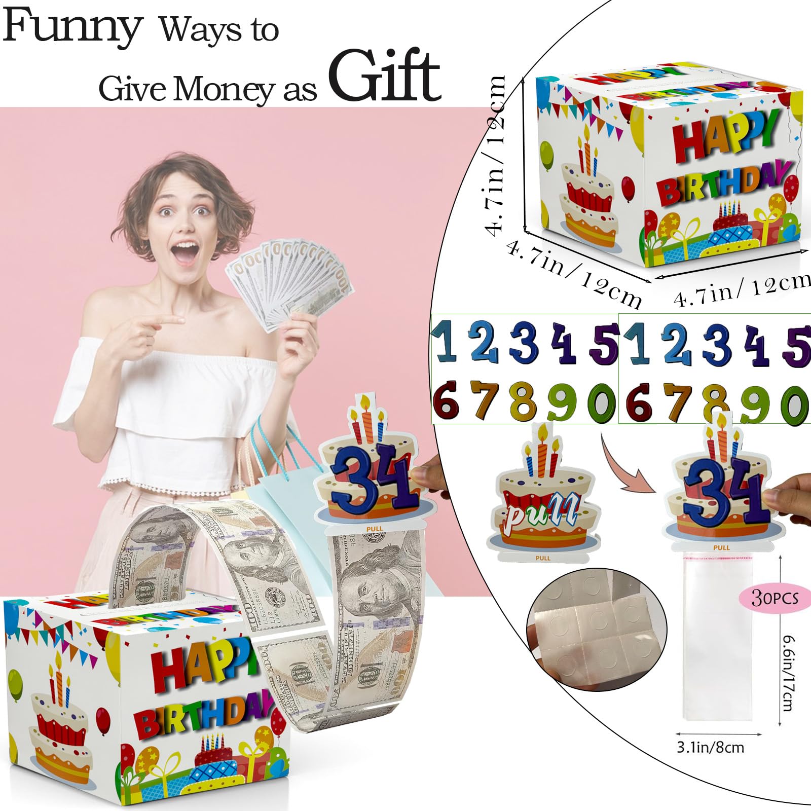 Money Roll Gift PATLOLLAV 2024 Birthday Money Box For Cash Gift,Pull ...