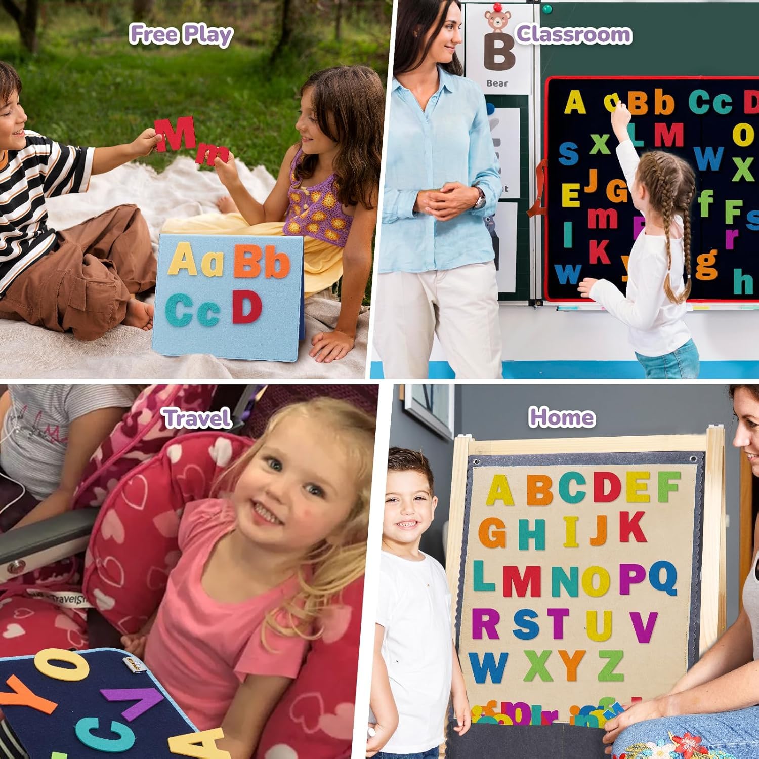 Snapklik.com : Felt Letters Alphabet For Kids, Precut Story Pieces, 104 ...