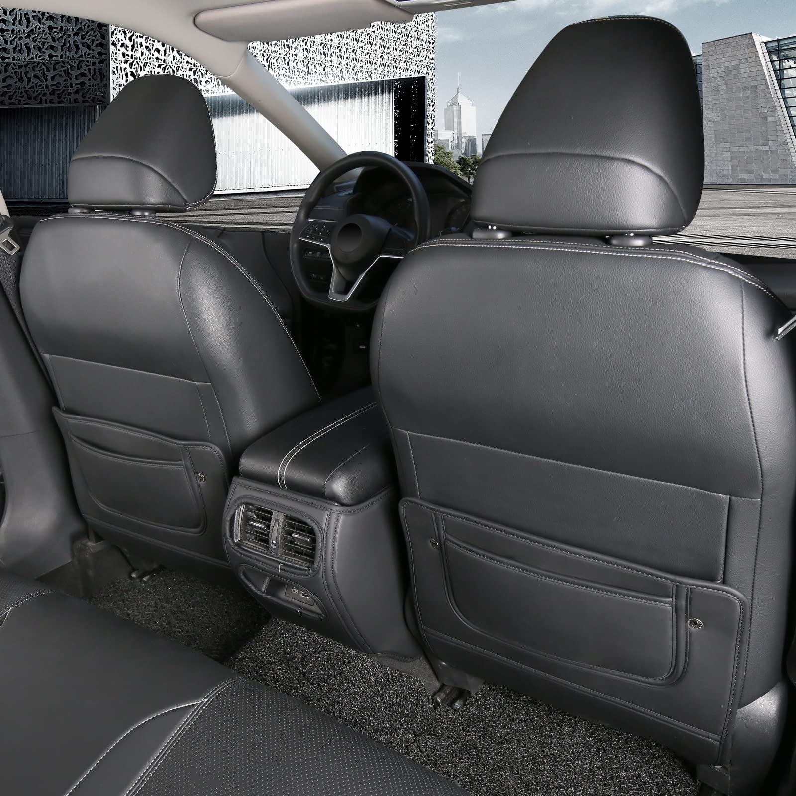 Snapklik.com : CZCGYDY Kick Mats Back Seat Protector,Leather Car Seat ...