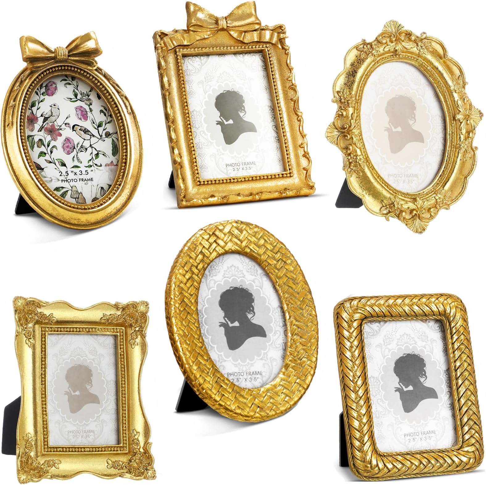 Amazon.com - Vicenpal 3 Pcs Tiny Picture Frame Small Vintage Oval ...