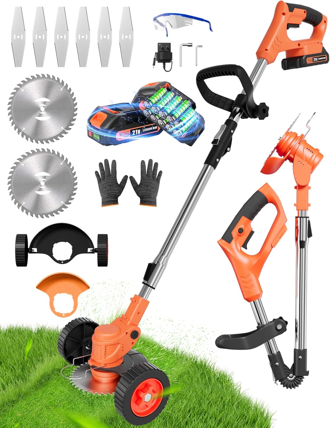 Amazon.com: Cordless Weed Wacker, Electric Weed Eater Battery Powered ...
