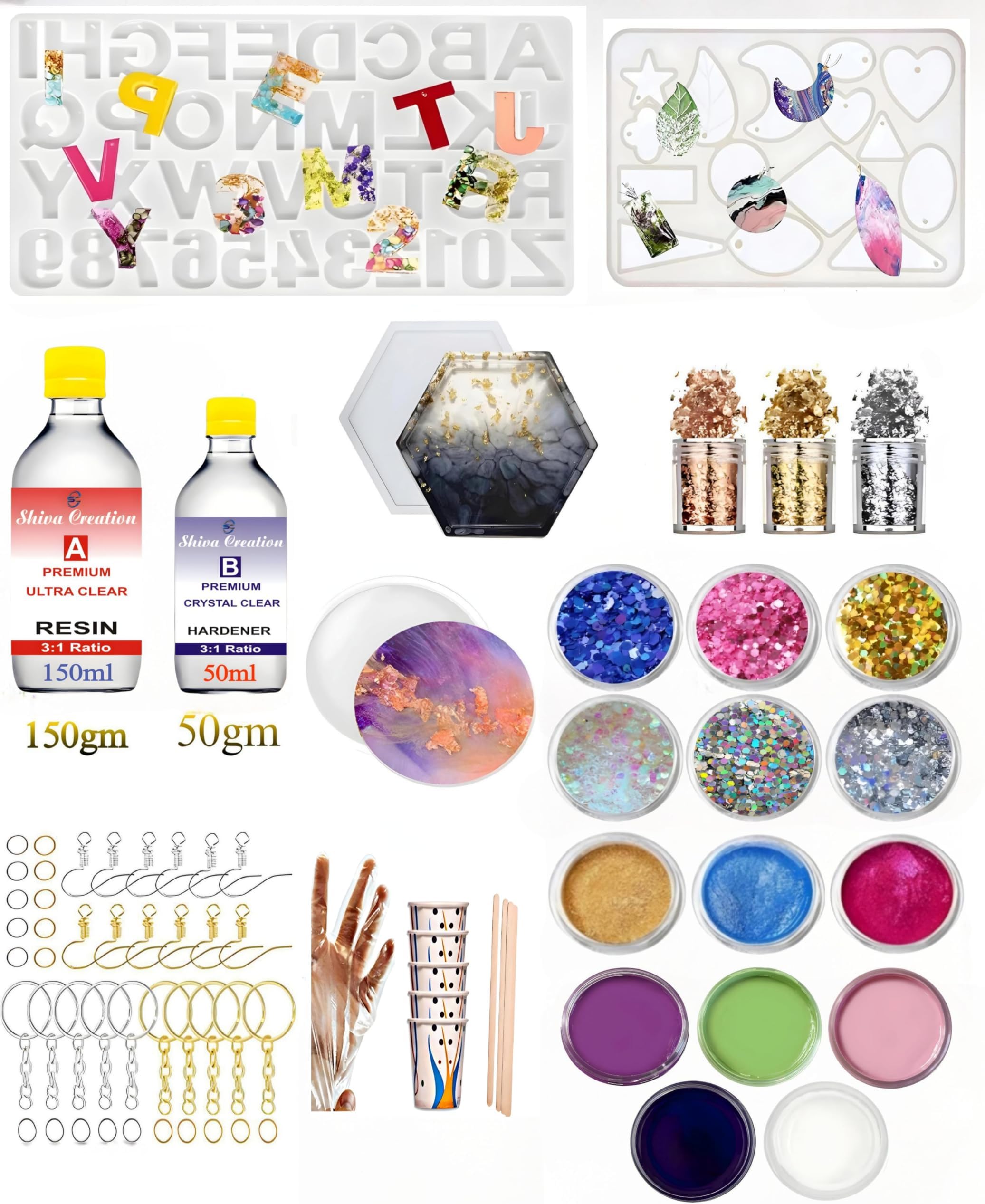 Shiva creation Diy Premium Resin Art Kit With Mould Resin & Pigment ...