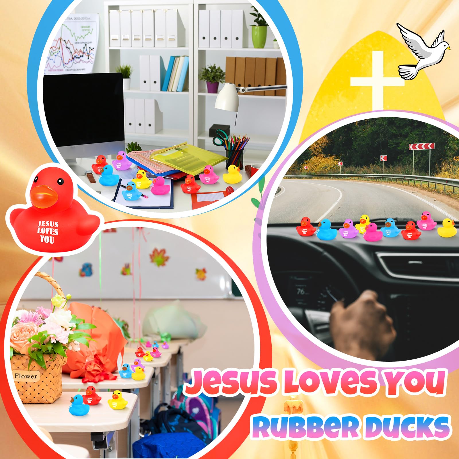 Snapklik.com : Deekin 100 Pcs Jesus Loves You Rubber Ducks Bulk ...