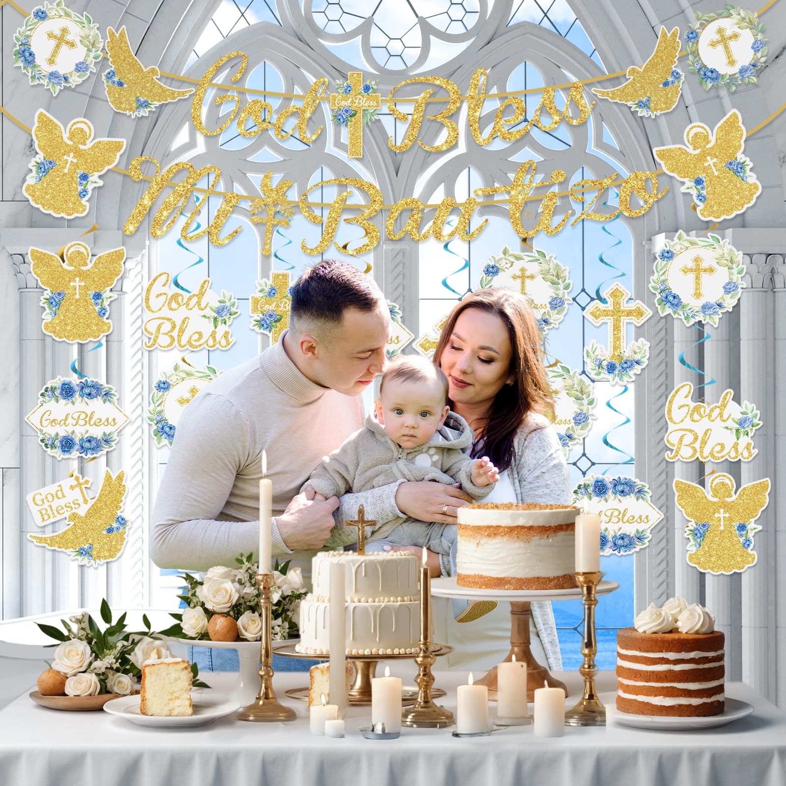 Snapklik.com : CASLON Baptism God Bless Party Decorations
