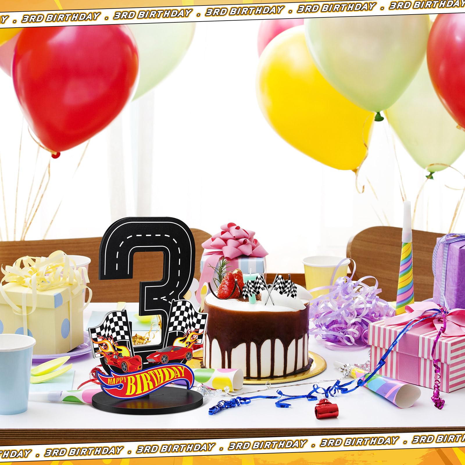Snapklik.com : Race Car 3rd Birthday Number Sign Centerpiece Race Car ...