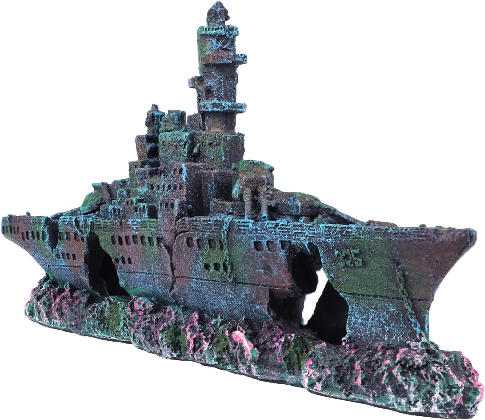 Aqua Della Viking Boat Aquarium Decoration, 25.5 x 10.5 x 16.5 cm ...