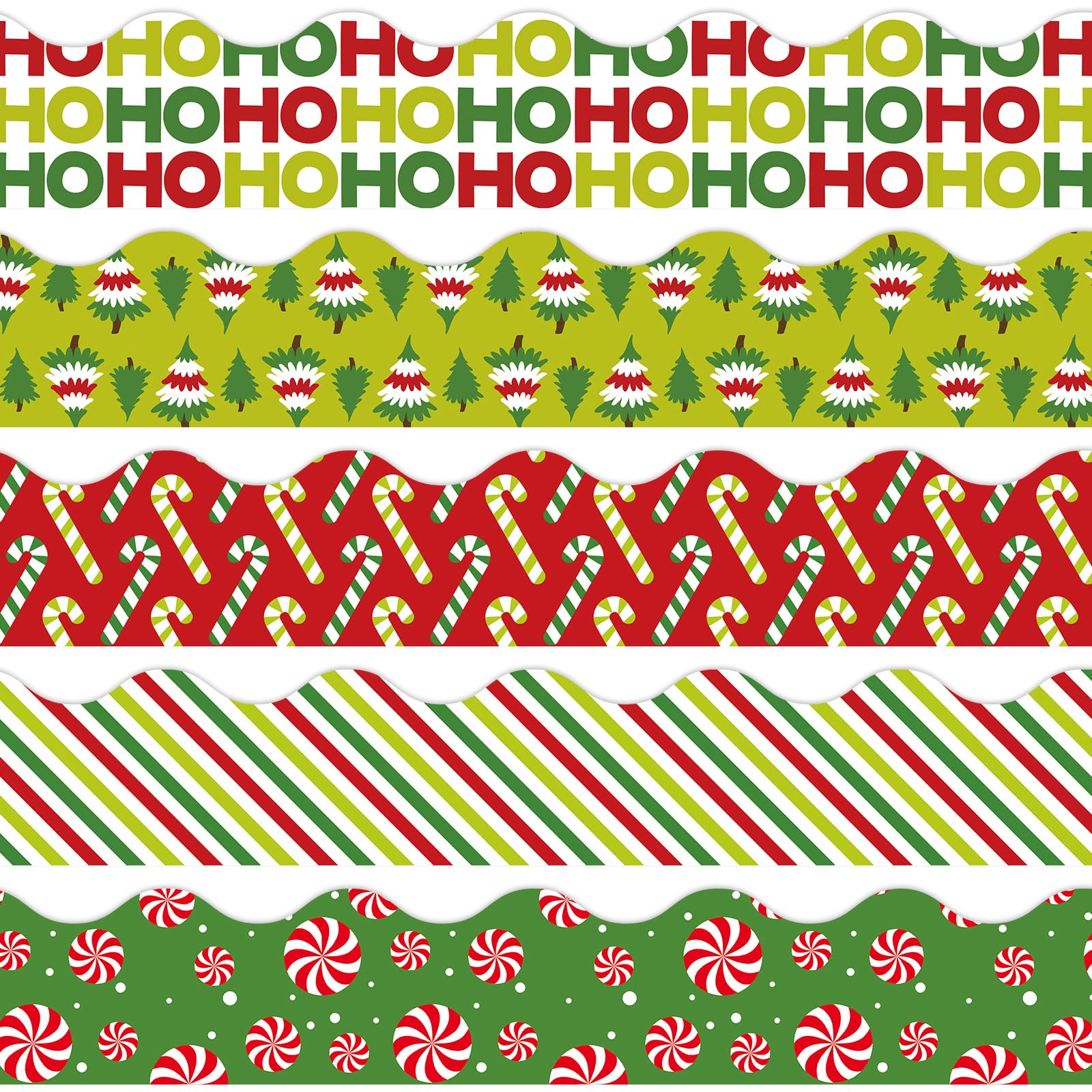 Amazon.com: Whaline 69Ft Christmas Bulletin Board Borders 60Pcs Red ...