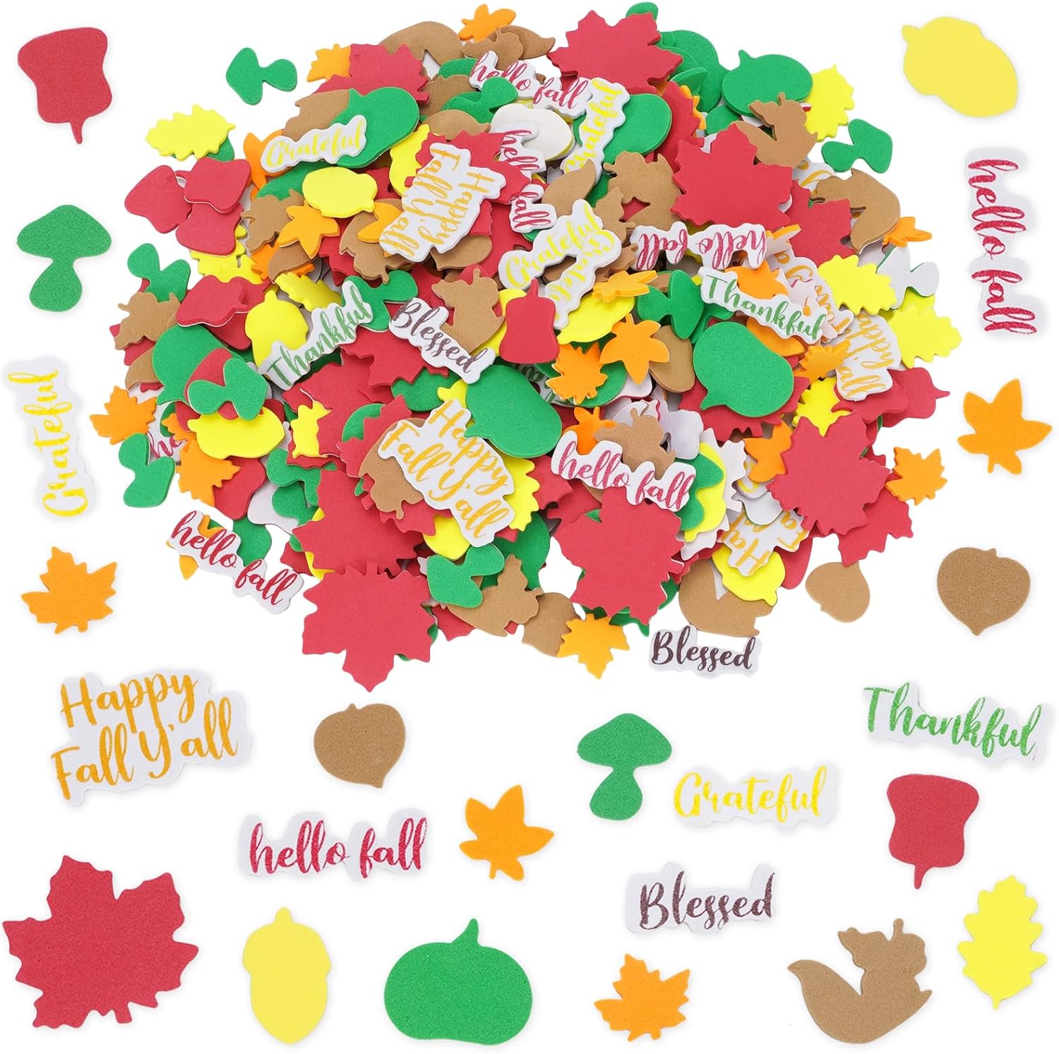 Amazon.com: Whaline 600Pcs Fall Foam Stickers Autumn Thanksgiving ...