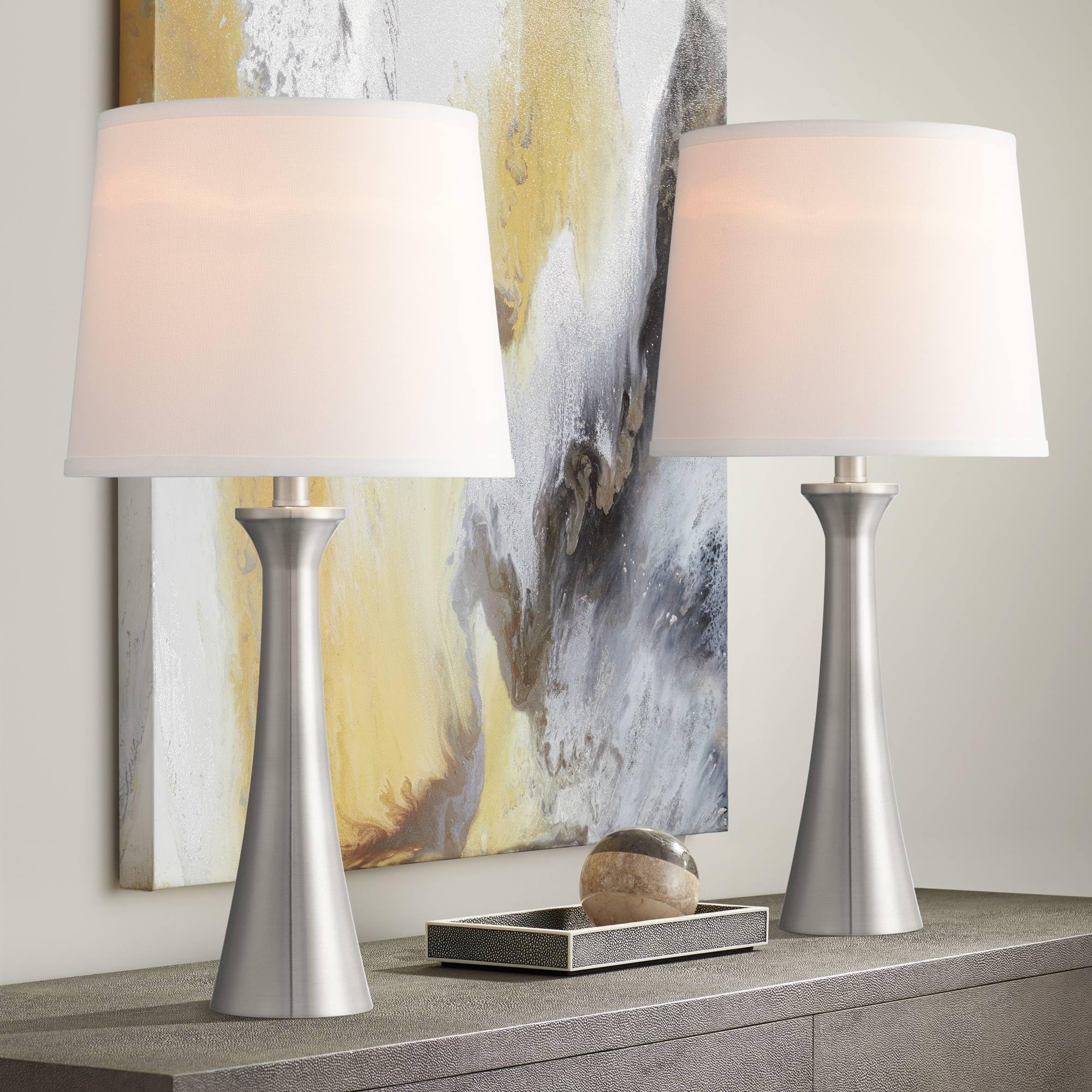 360 Lighting Junior 24" High Small Modern Table Lamps Set of 2 USB Port ...
