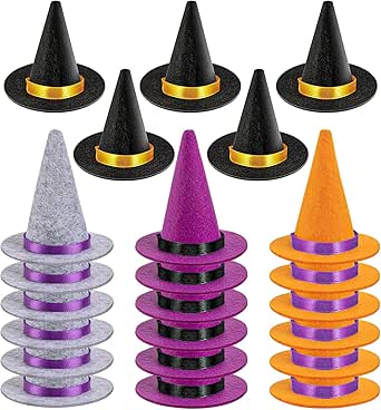 ZHWKMYP 20Pcs Mini Witch Hat, Colorful Small Witches Hats for Crafts ...
