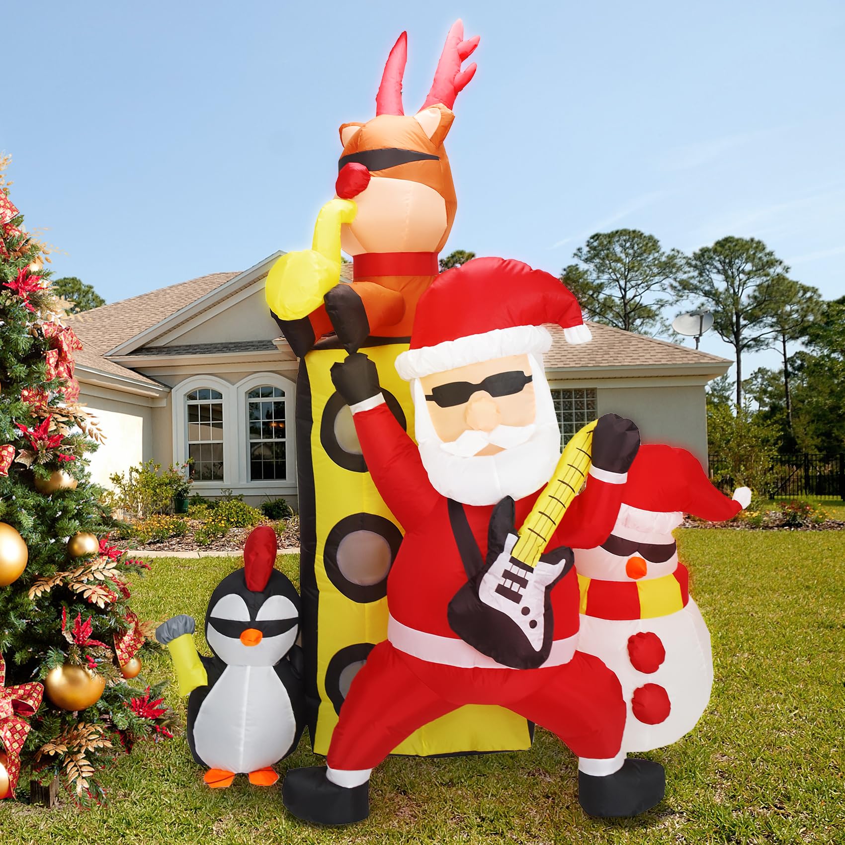 Amazon.com: DearSun 7FT Christmas Inflatable Santa Claus and Friends ...
