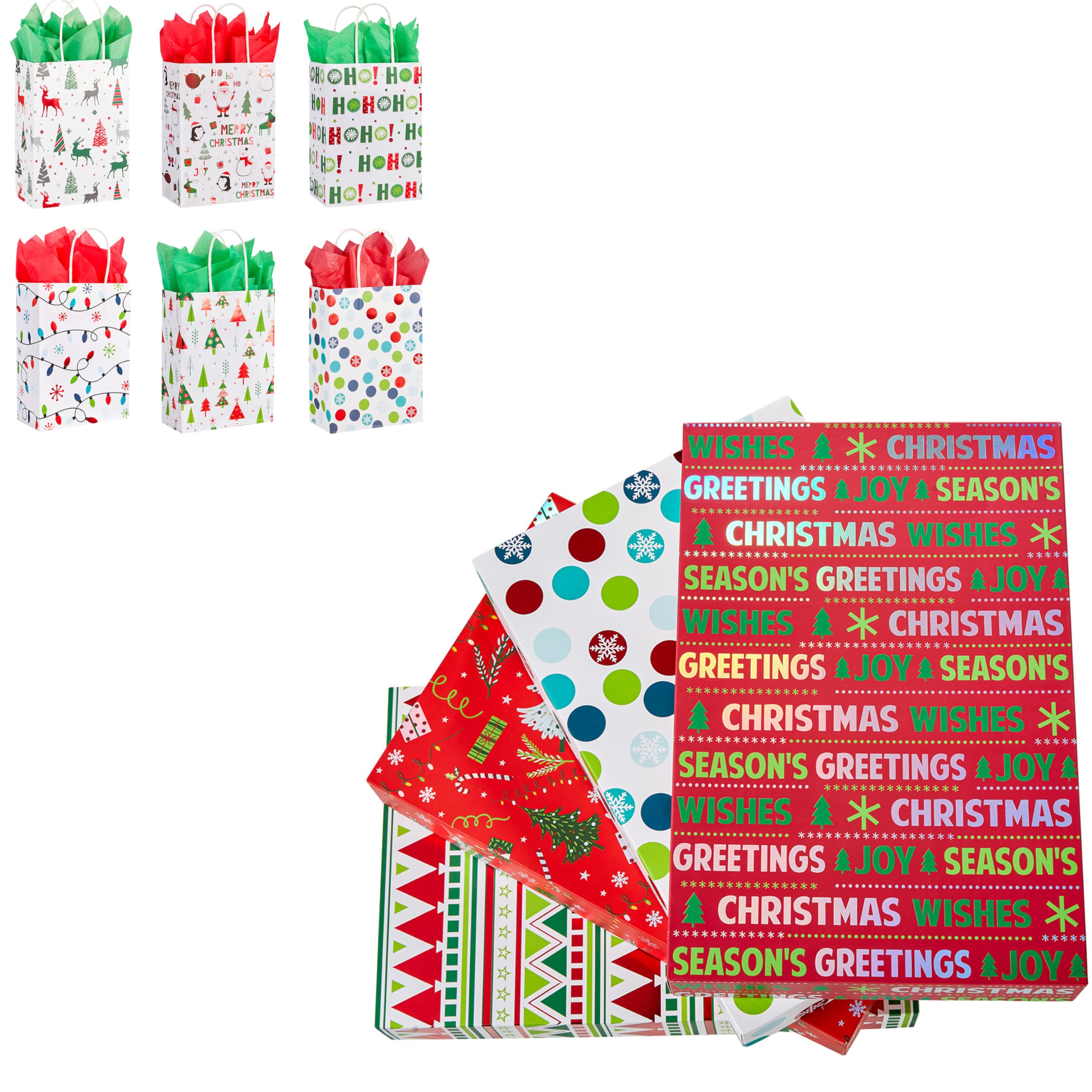 Amazon.com: SUNCOLOR 30 Pack Small Christmas Gift Bags and 12 Pack 14 ...
