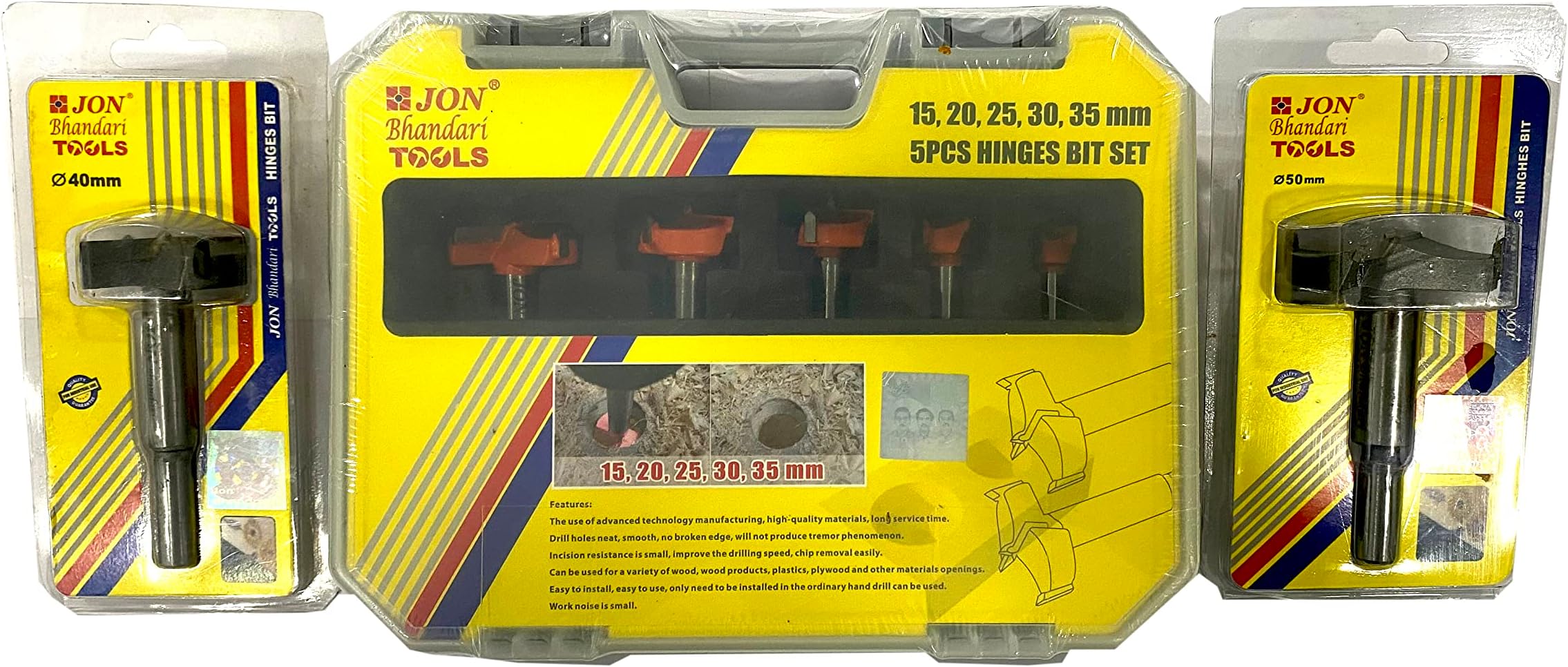 Jon Bhandari Tools 15, 20, 25, 30, 35, 40, 50mm Hinge Boring Forstner ...