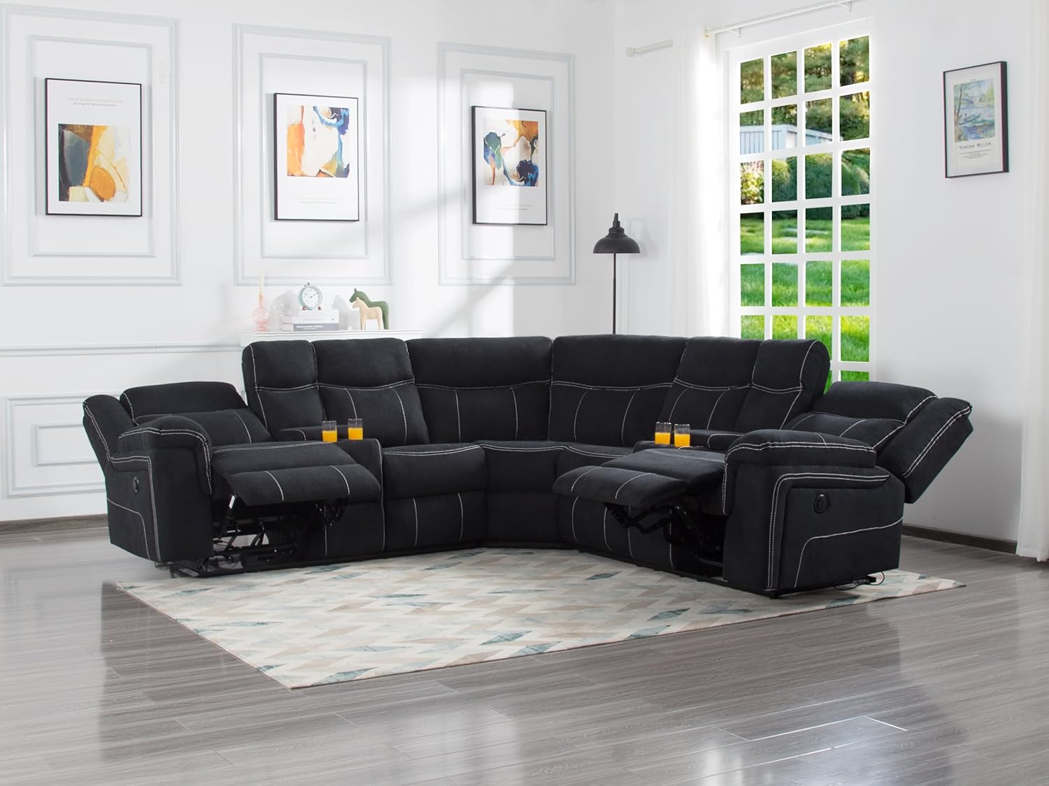 Amazon.com: FULife Symmetrical Sectional Power Reclining Motion Sofa ...