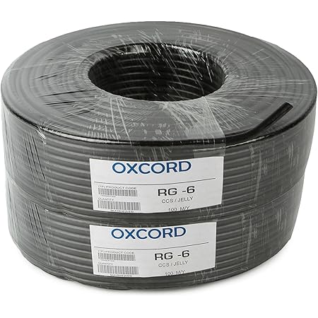 OXCORD RG-6 Co-axial Cable Wire for Television (180 m, Black) : Amazon ...