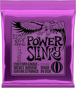 Amazon.com: Ernie Ball Power Slinky - Cuerdas para guitarra eléctrica, calibre 11-48 (P02220 ...