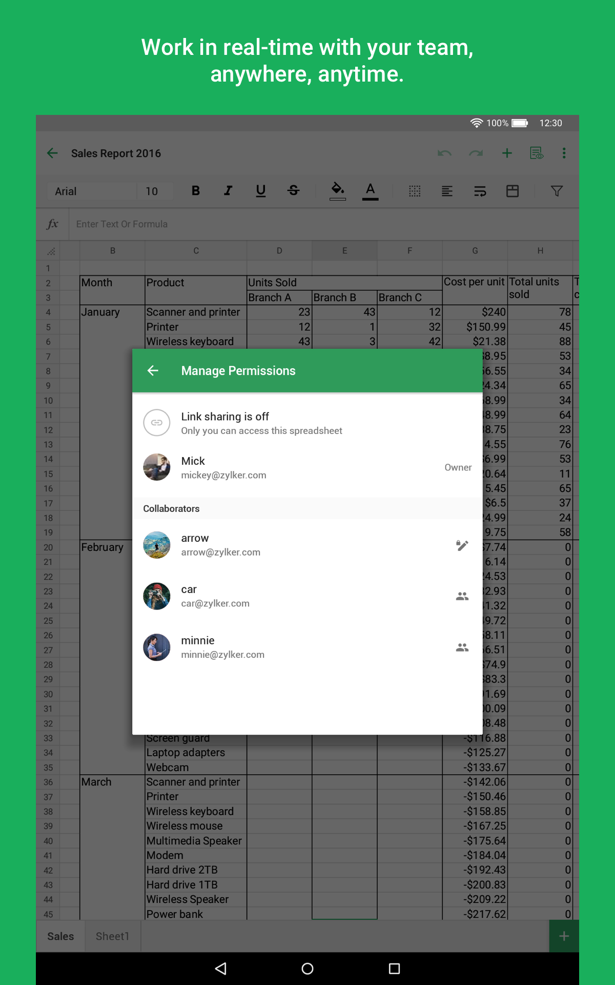 Zoho Sheet - Mobile Spreadsheet Editor - App on Amazon Appstore