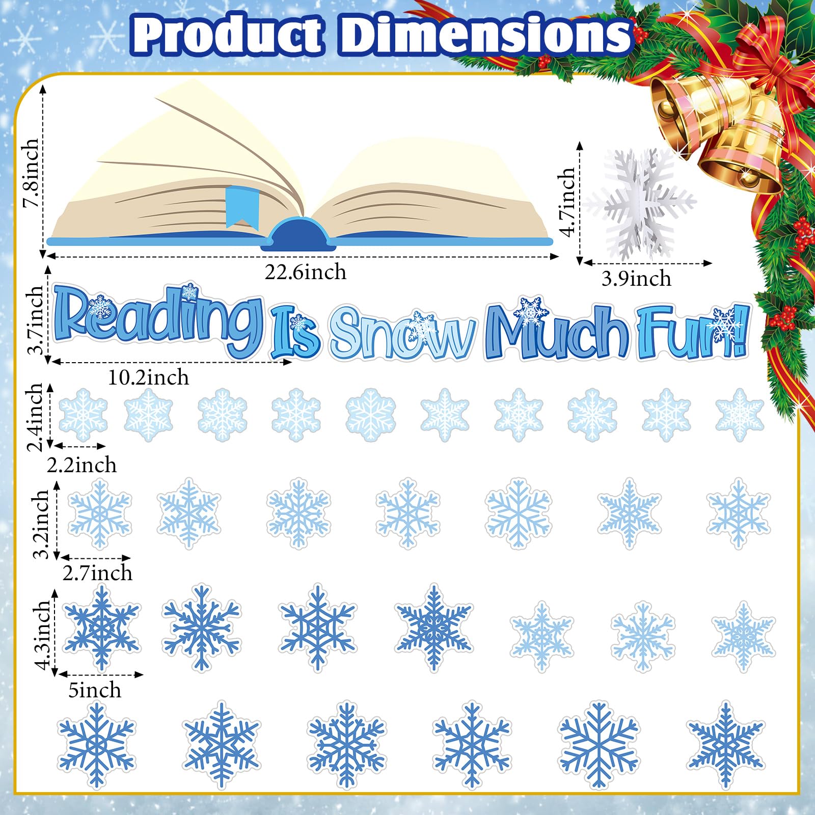 Snapklik.com : 78 Pcs 3D Snowflake Bulletin Board Cutouts Set Winter ...