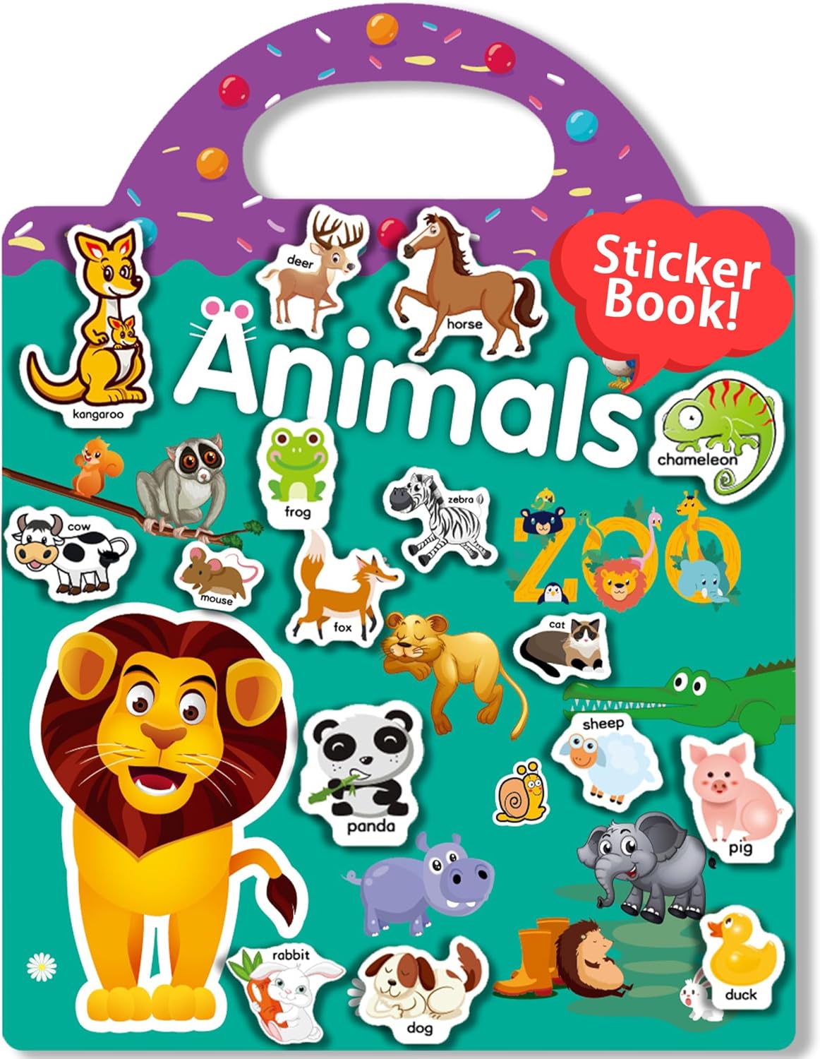 Amazon.com: Oomloid Reusable Animal Sticker Book for Kids Toddlers 2-4 ...