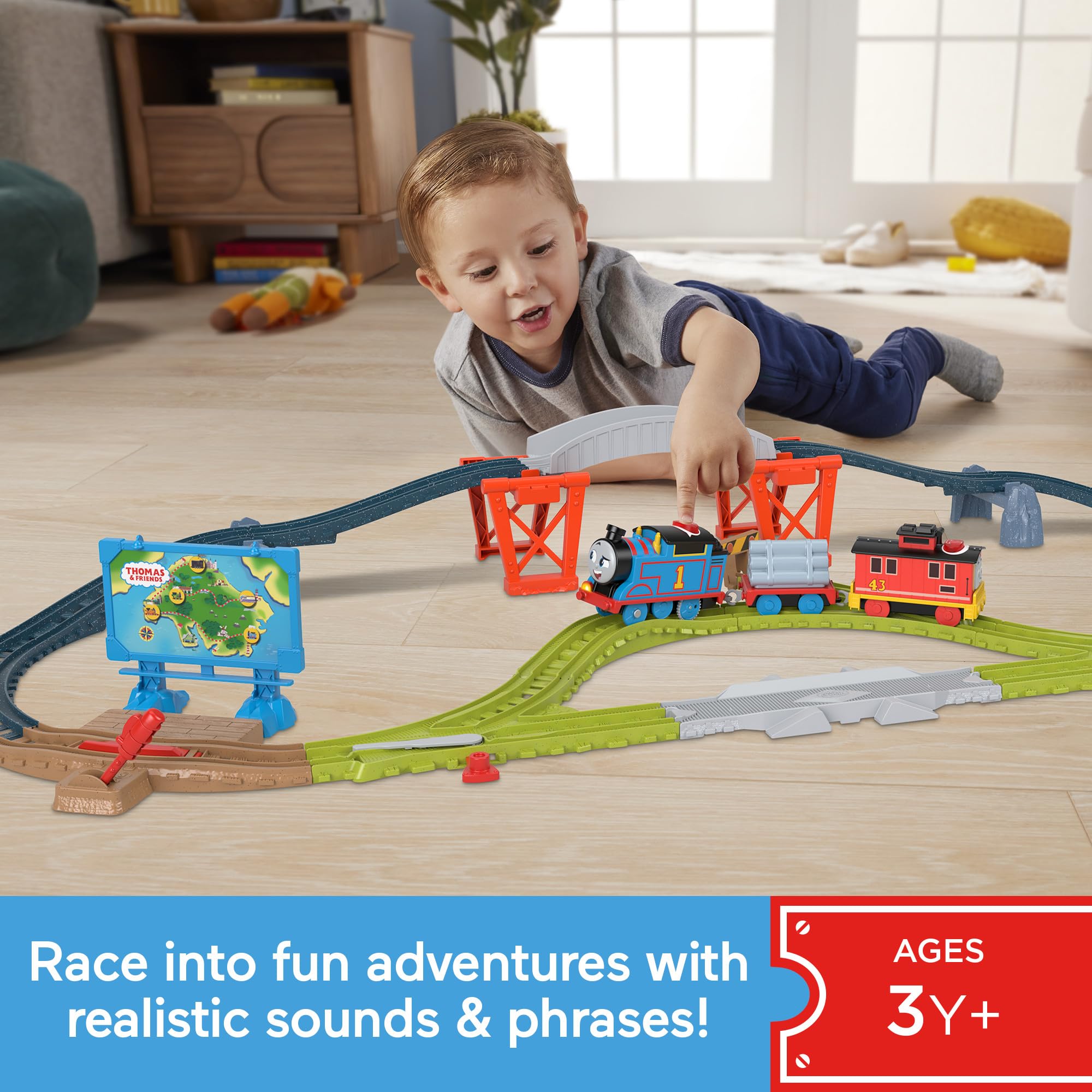 Thomas & Friends Train Set Talking Thomas & Brake Car Bruno Track ...