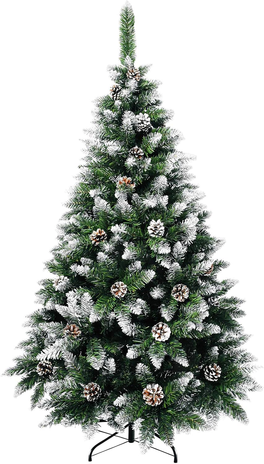 Amazon.com: MuRealy 5ft Partially Flocked Artificial Christmas Tree ...