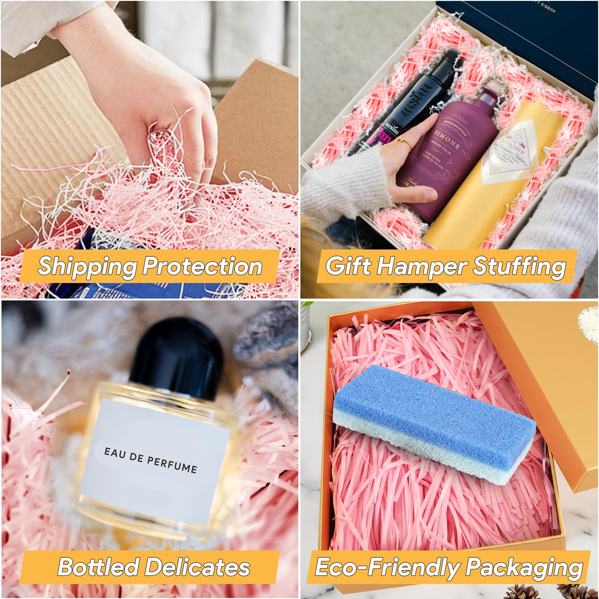 500g Pink Shredded Tissue Paper for Gift Boxes & Hamper Filing ...