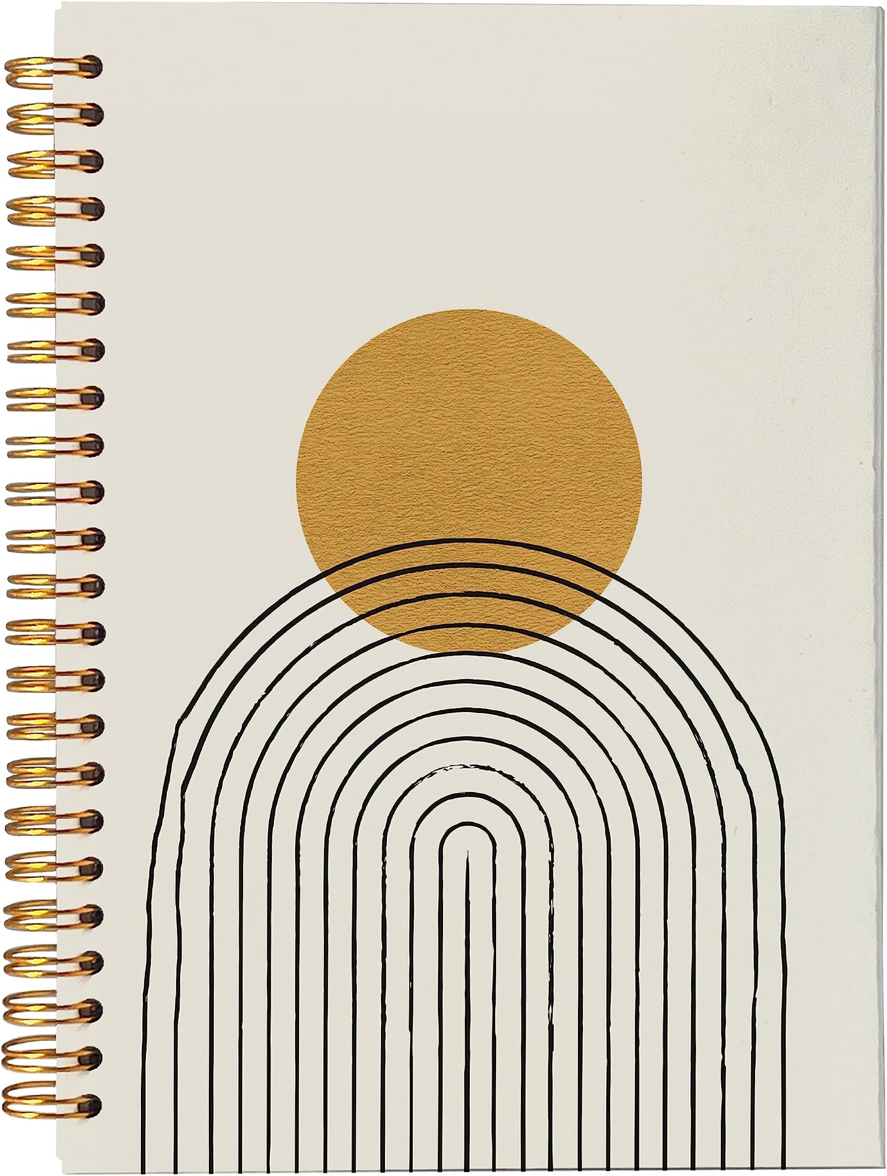 Amazon.com : NEGIGA Abstract Boho Sun Line Rainbow Lined Spiral Journal ...