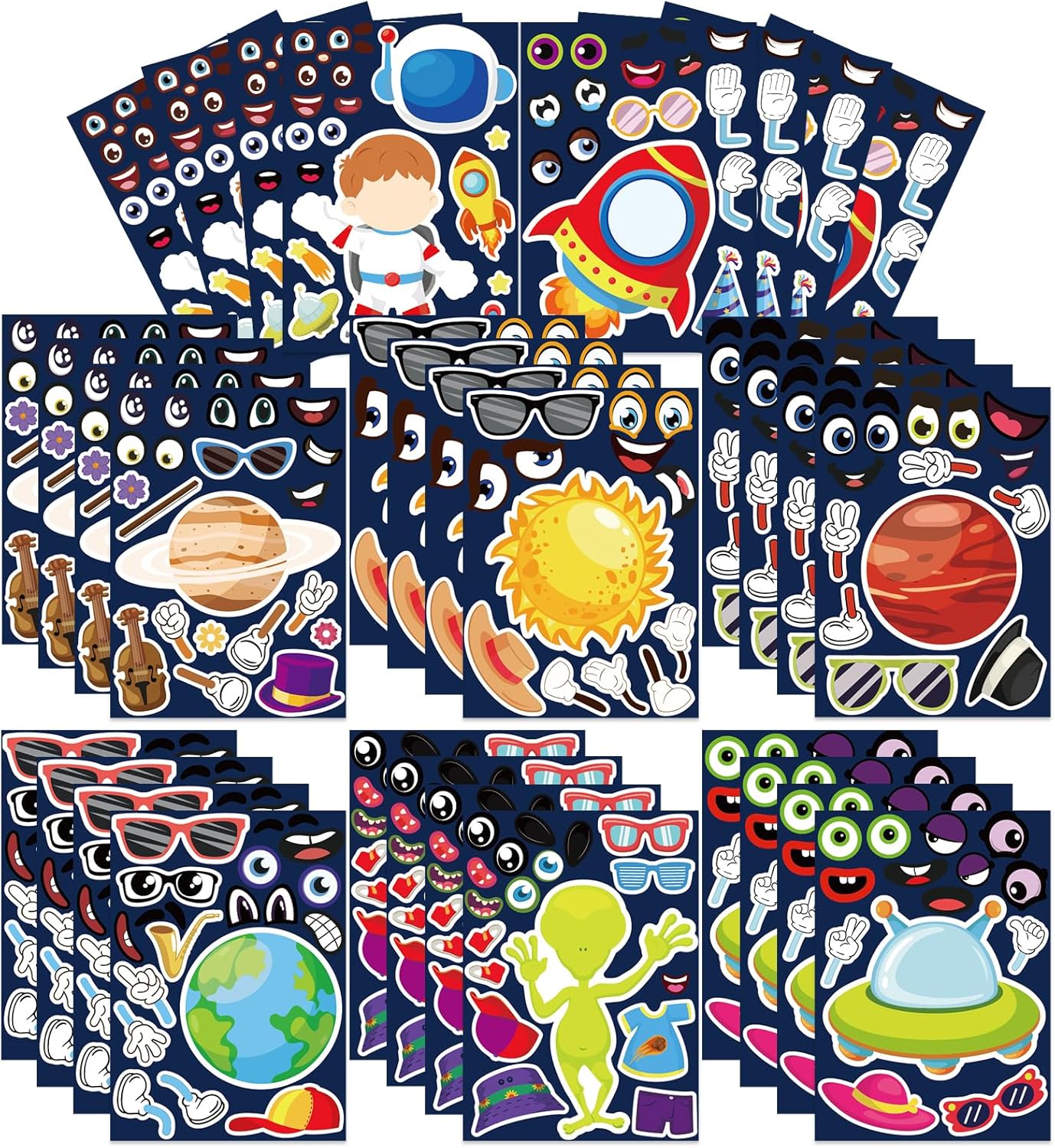 Amazon.com: Adecortalk 32 Sheets Space Stickers for Kids Planets ...