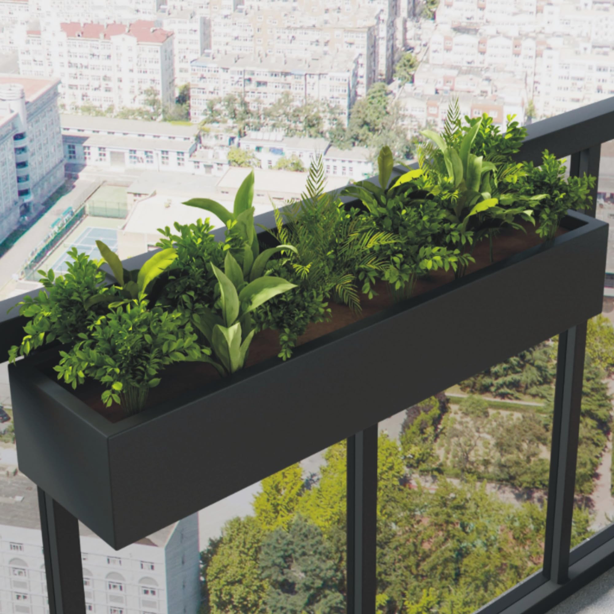 Overhanging Deck Railing Planter Floating Vertical Gardens With