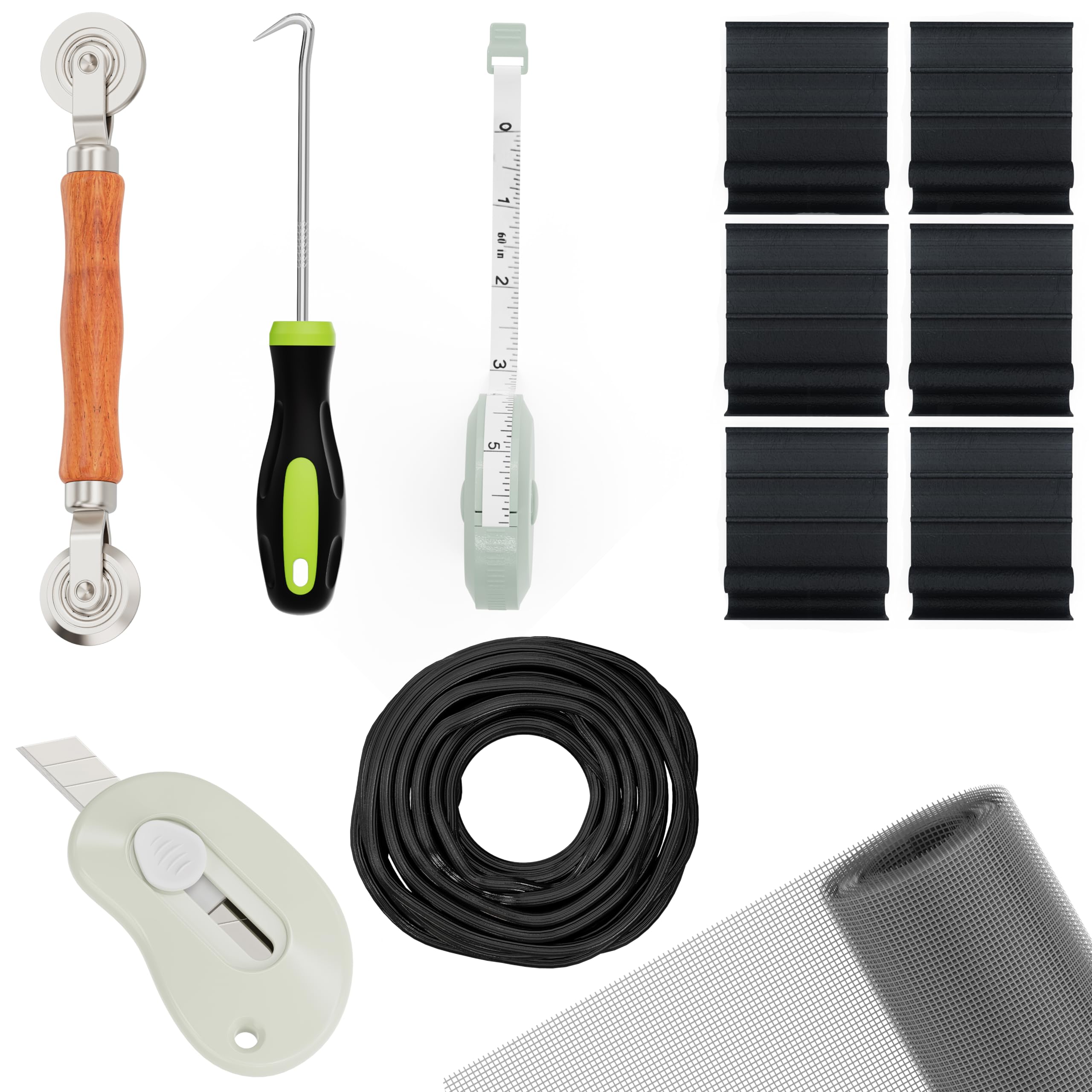 Window Screen and Screen Door Repair Kit Fiberglass Mesh with Spline ...