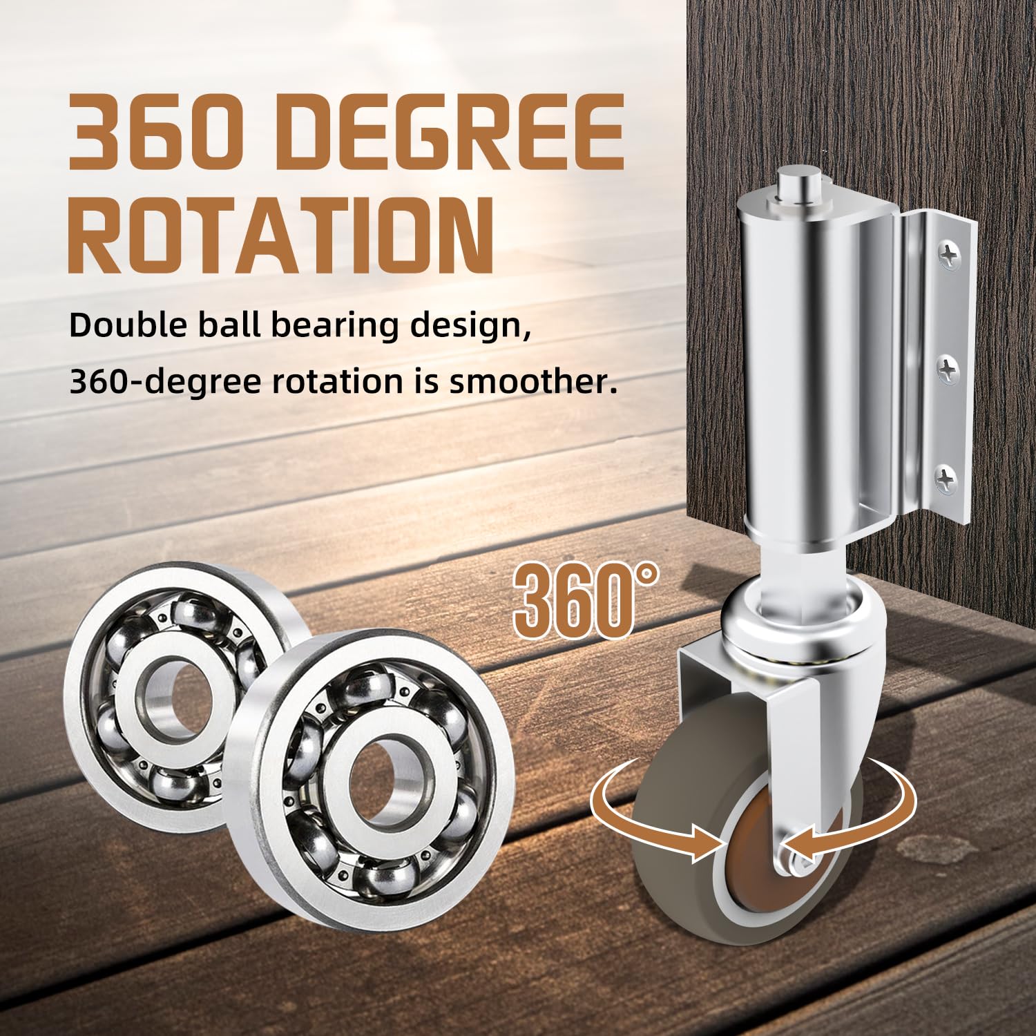 Snapklik.com : USCaster 2inch Gate Caster For Wooden Gate - 360 Degree ...