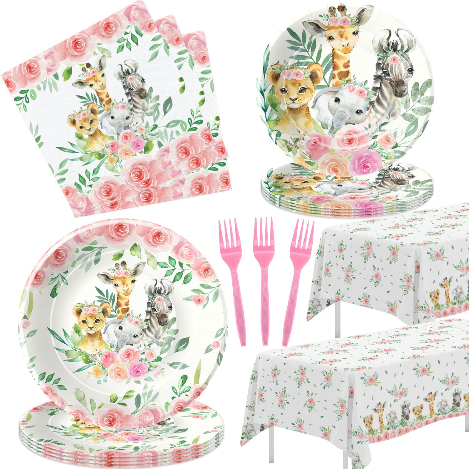 Snapklik.com : HIPVVILD Jungle Theme Party Supplies Tableware Girl ...