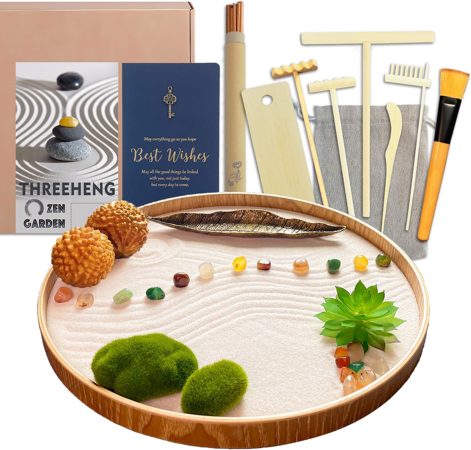 Amazon.com: Island Falls Home Zen Garden Kit 11x8in. Beautiful Japanese ...