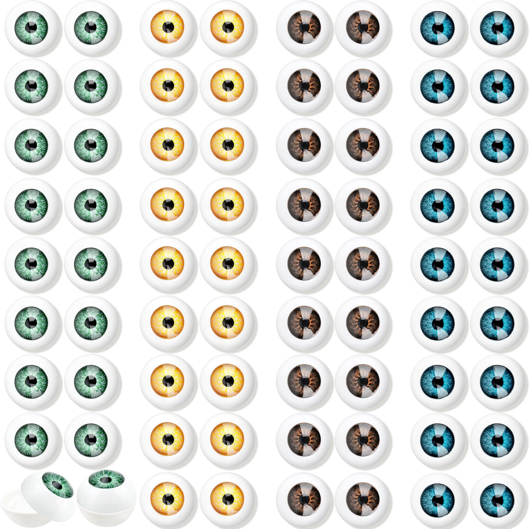 Amazon.com: 72 Pcs Halloween Realistic Eyeballs 20 mm Fake Plastic Half ...