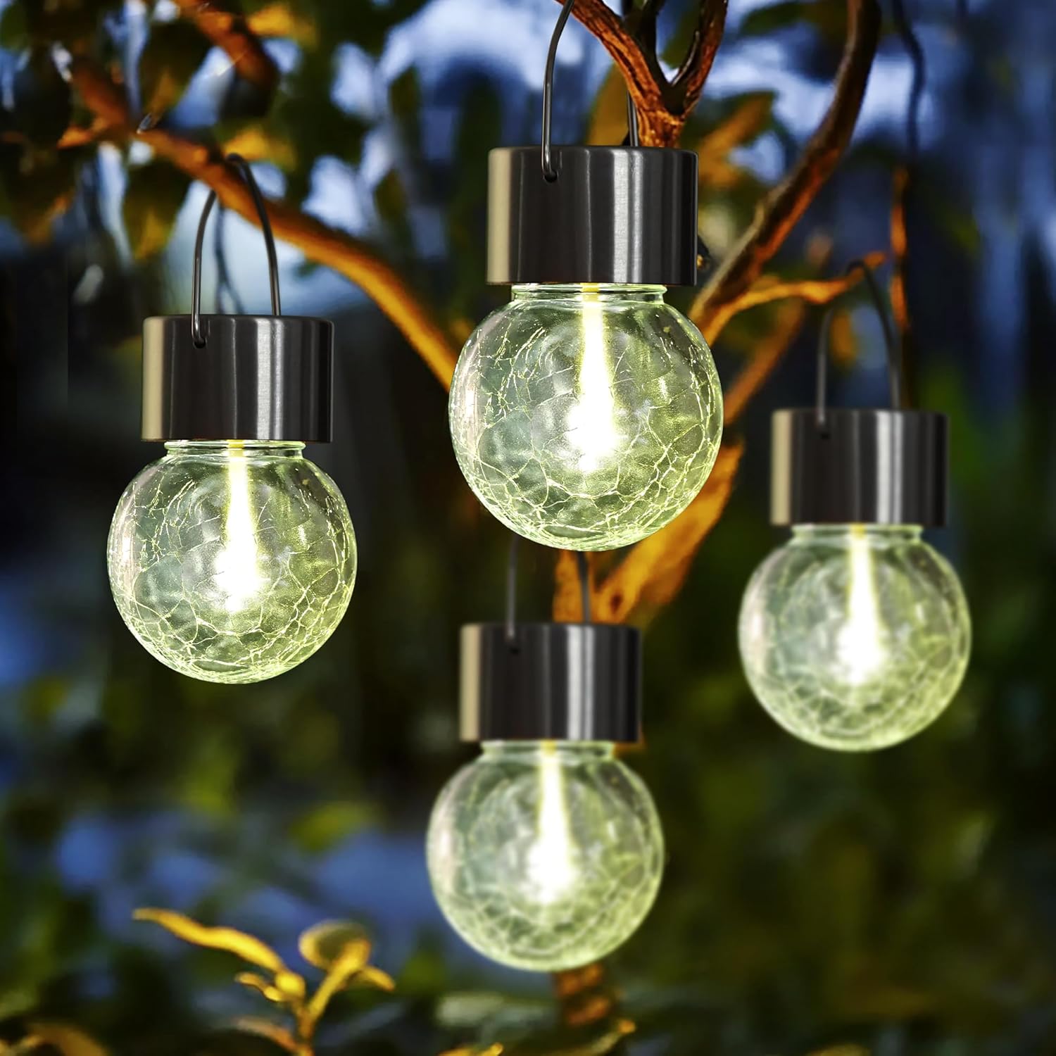 Amazon.com: PATIOPIA Hanging Solar Lights Outdoor,New Upgraded Moving ...