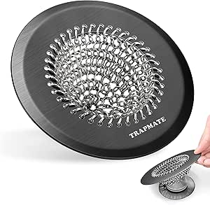 TRAPMATE Shower Hair Drain Catcher, Easy Clean Bathtub Drain Hair Catcher, Fast Drainage Tub ...