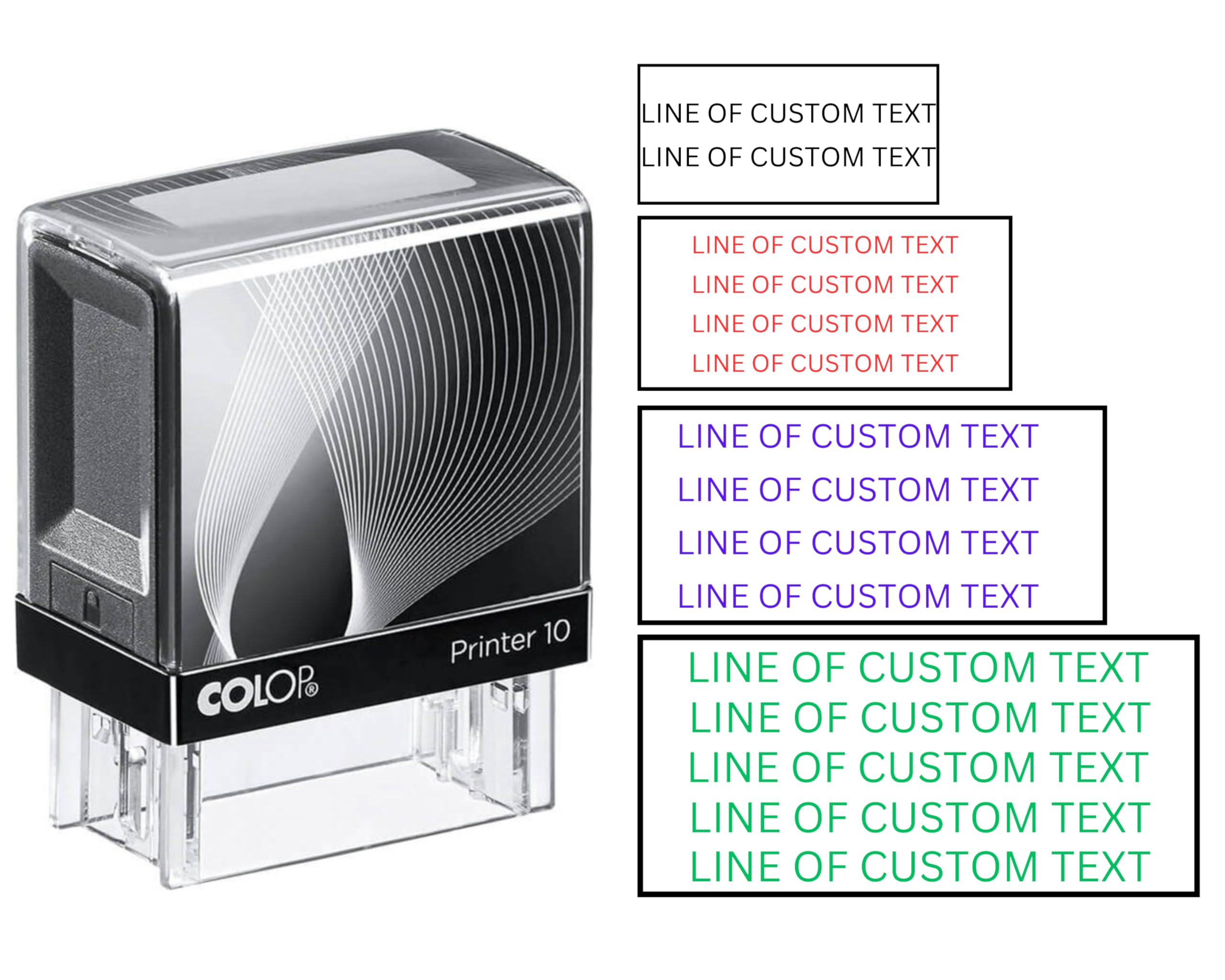 Amazon.com: 5 Lines Customized Stamp - 20 Font Options - Name Stamp ...