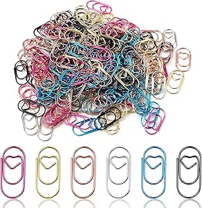 Amazon.com : 180 Pcs Heart Paper Clips, Small Heart Shaped Paper Clips ...