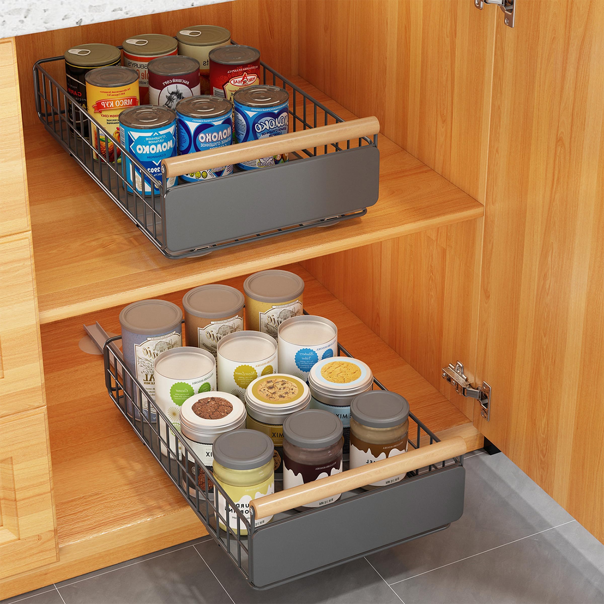 Heavy Duty Kitchen Pull Out Wire Basket Base Unit Storage in Various ...