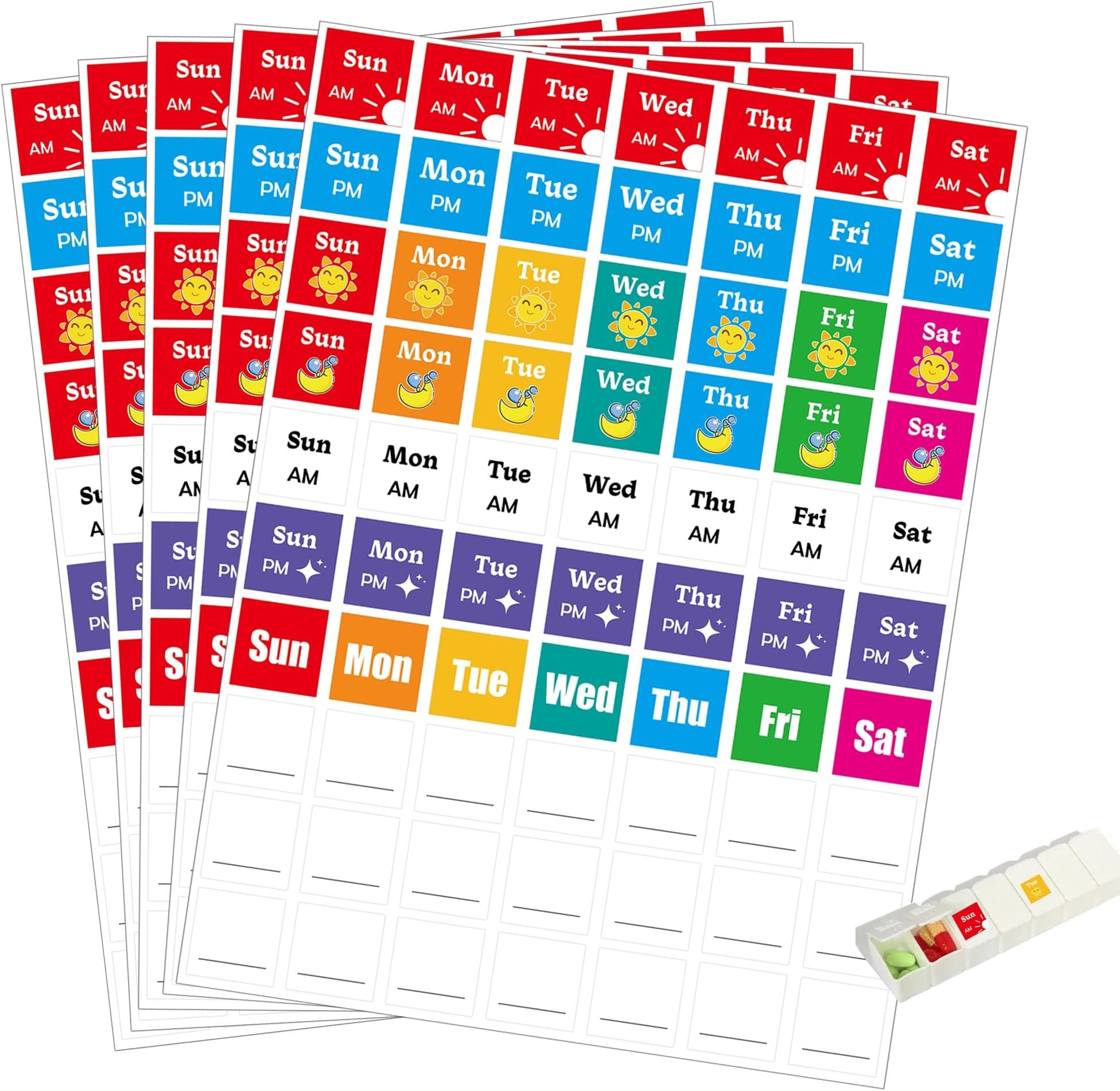 Amazon.com: Medicine Stickers Medication Instruction Labels Morning ...