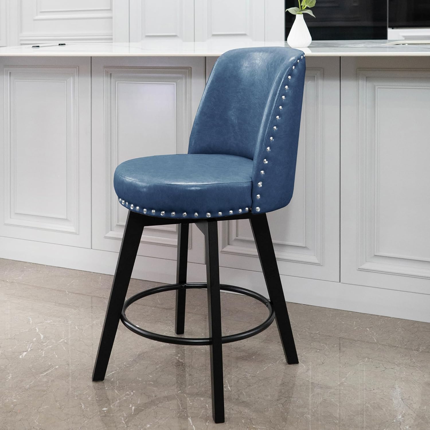 Amazon.com: MINCETA Counter Stools,26" 360 Free Swivel High Back Full ...