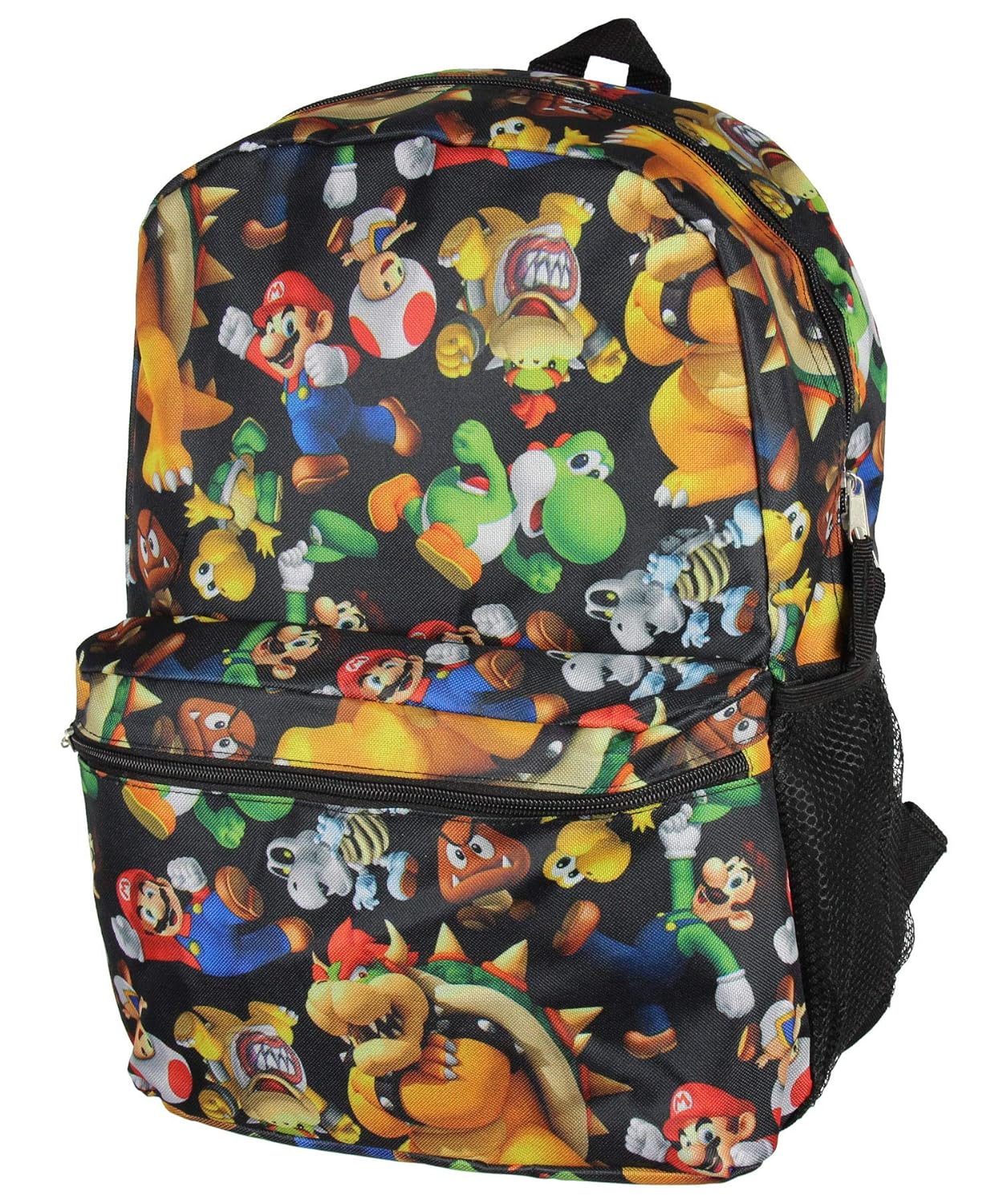 Buy Super Mario Bros. Backpack All Over Character Print 16" School Bag ...