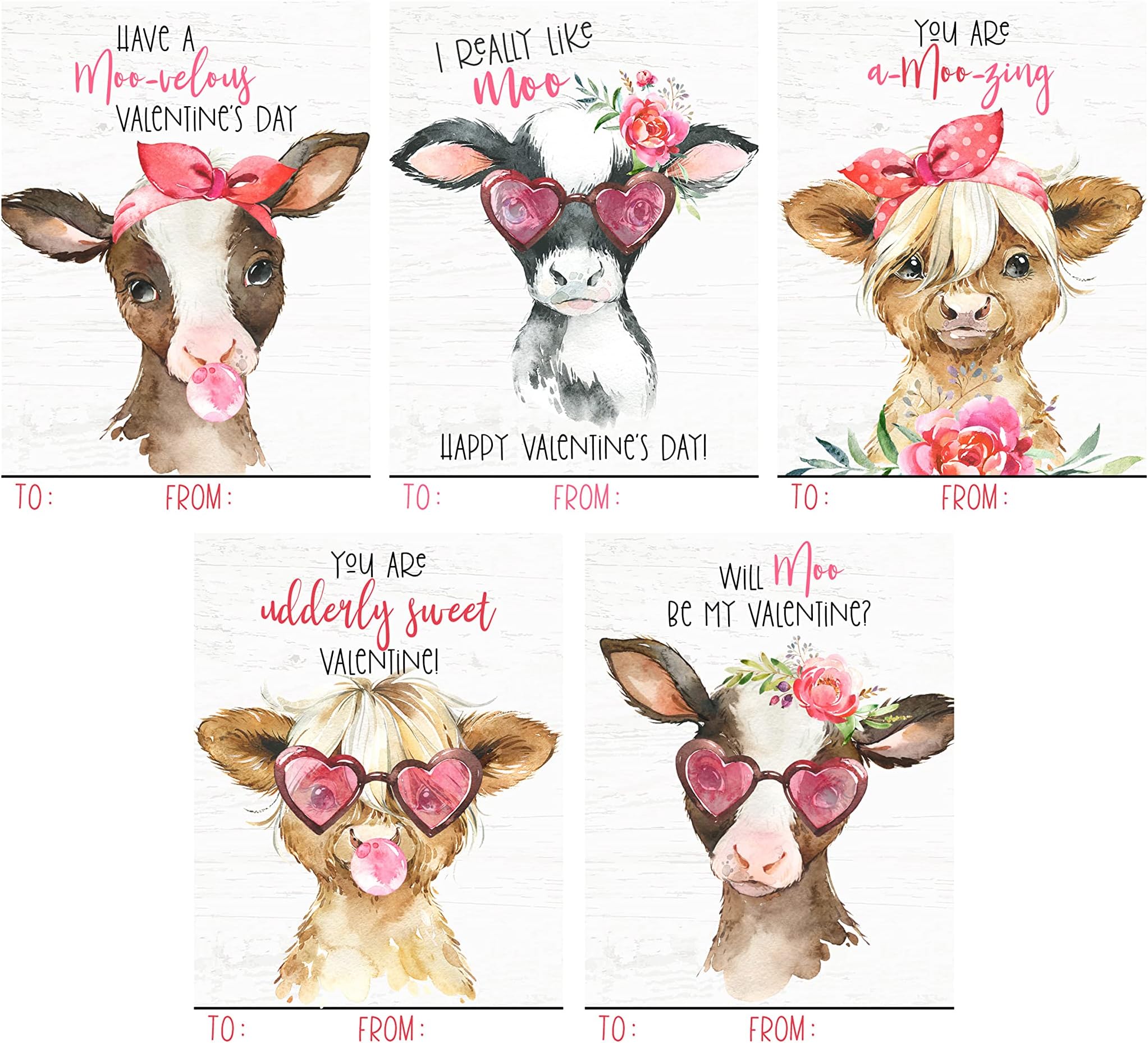 Amazon.com: Silly Goose Gifts Darling Watercolor Cow Calf Farm Themed ...