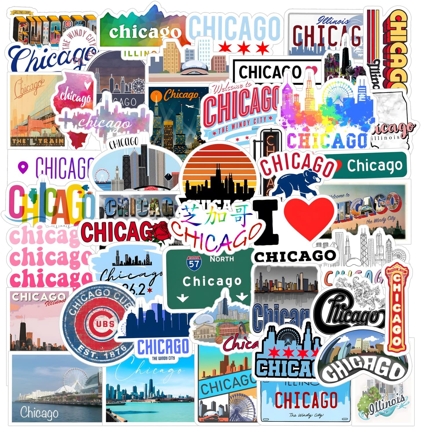 Amazon.com - Chicago Illinois USA America Vinyl Sticker Decal Laptop ...