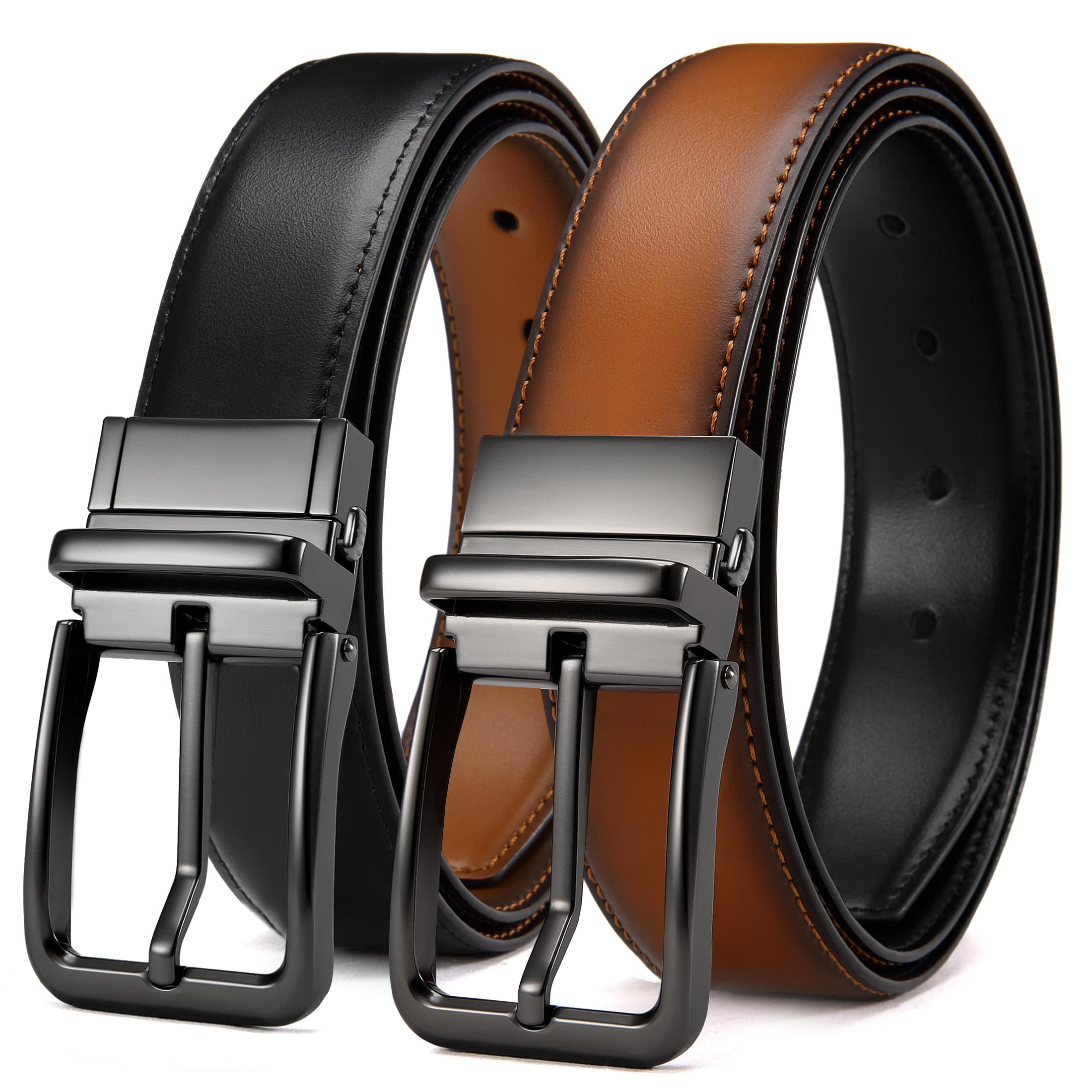 Snapklik.com : CHAOREN Mens Reversible Leather Belt