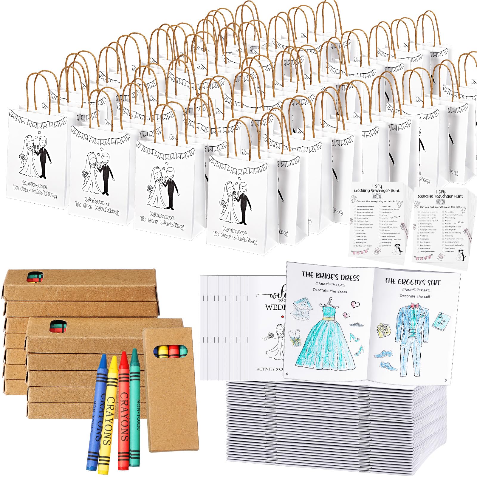 Amazon.com: Colarr 24 Sets Wedding Activities for Kids Individually ...